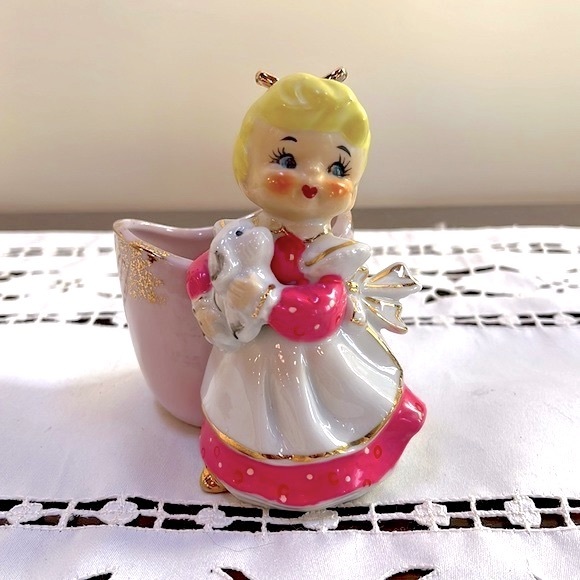 Lefton | Other | Vintage Lefton Girl With Planter 4 | Poshmark